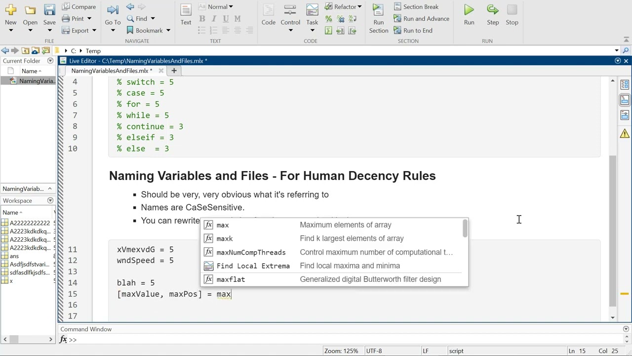 Naming Files And Variables In Matlab YouTube Naming Files And Variables In Matlab YouTube