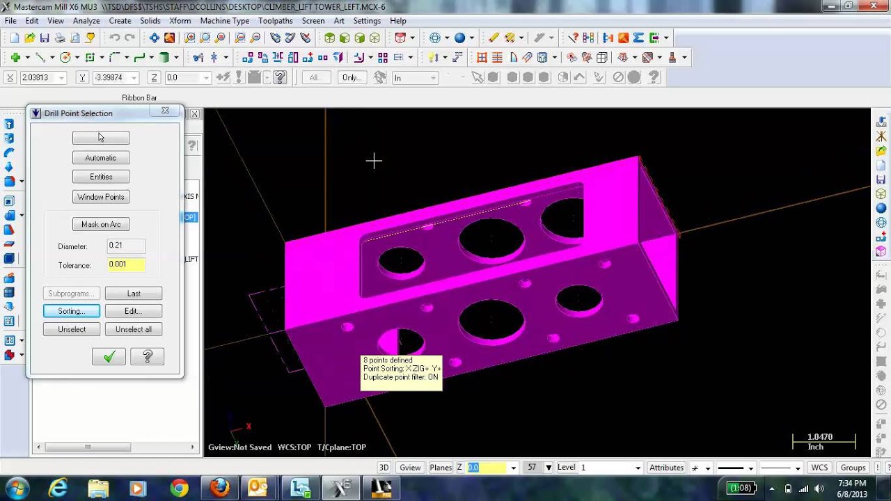 Drilling - 2 Minute Mastercam Tutorials - YouTube