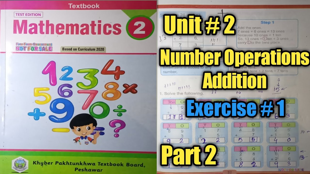 Class 2 new course Mathematics unit#2 |Number operations addition|Part2 ...