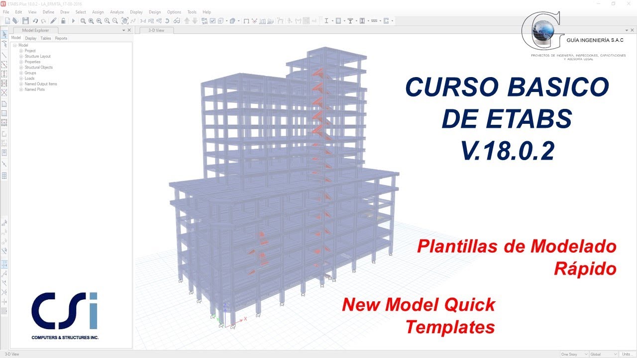 CURSO BASICO DE ETABS 1/24 (Plantillas de Modelado Rápido) (Model Quick ...