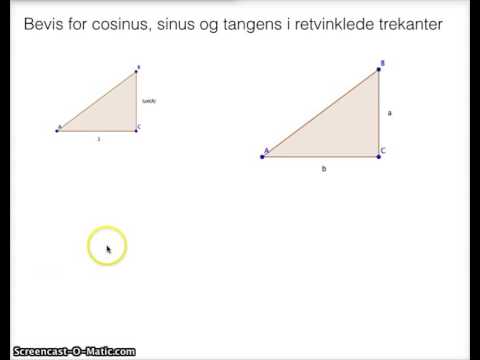 Bevis for sinus, cosinus og tangens i retvinklede trekanter - YouTube