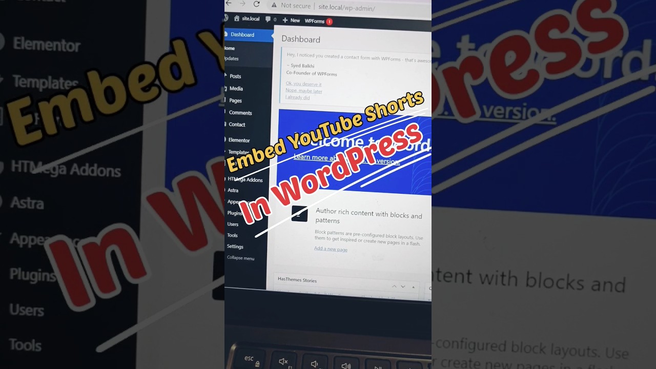 Cómo incrustar cortos de YouTube en WordPress | Insertar video corto de YouTube #shorts # ...