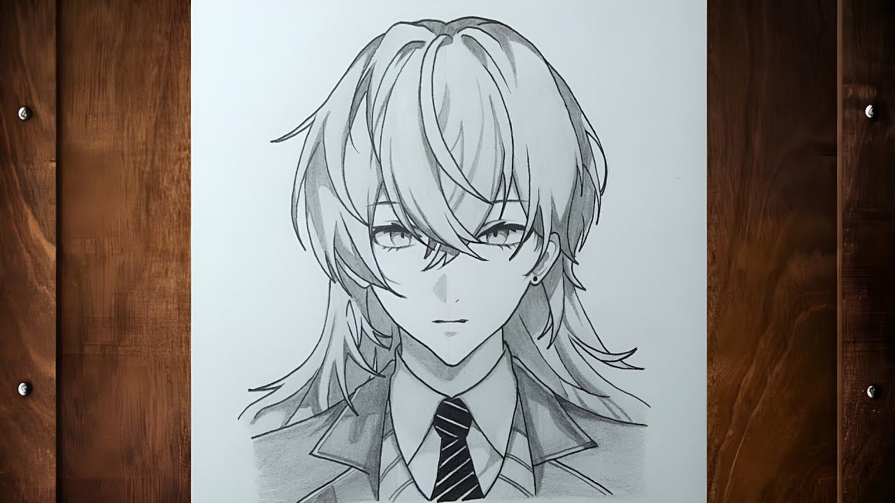 How to draw an anime boy | easy sketch tutorial step by step | cool ...