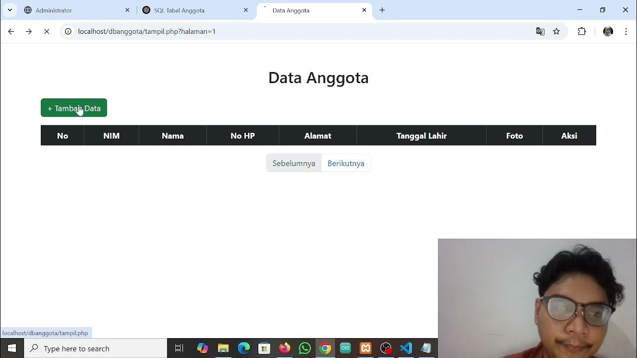 MEMBUAT CRUD TABEL ANGGOTA HIMPUNAN MENGGUNAKAN BANTUAN AI | TUGAS MANDIRI PEMROGRAMAN WEB - YouTube