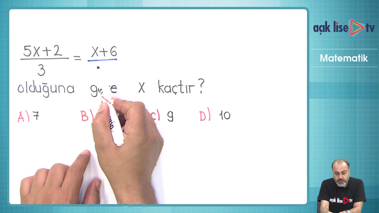 Matematik 1 Denklem Ve Esitsizlikler Birinci Dereceden Bir Bilinmeyenli ...