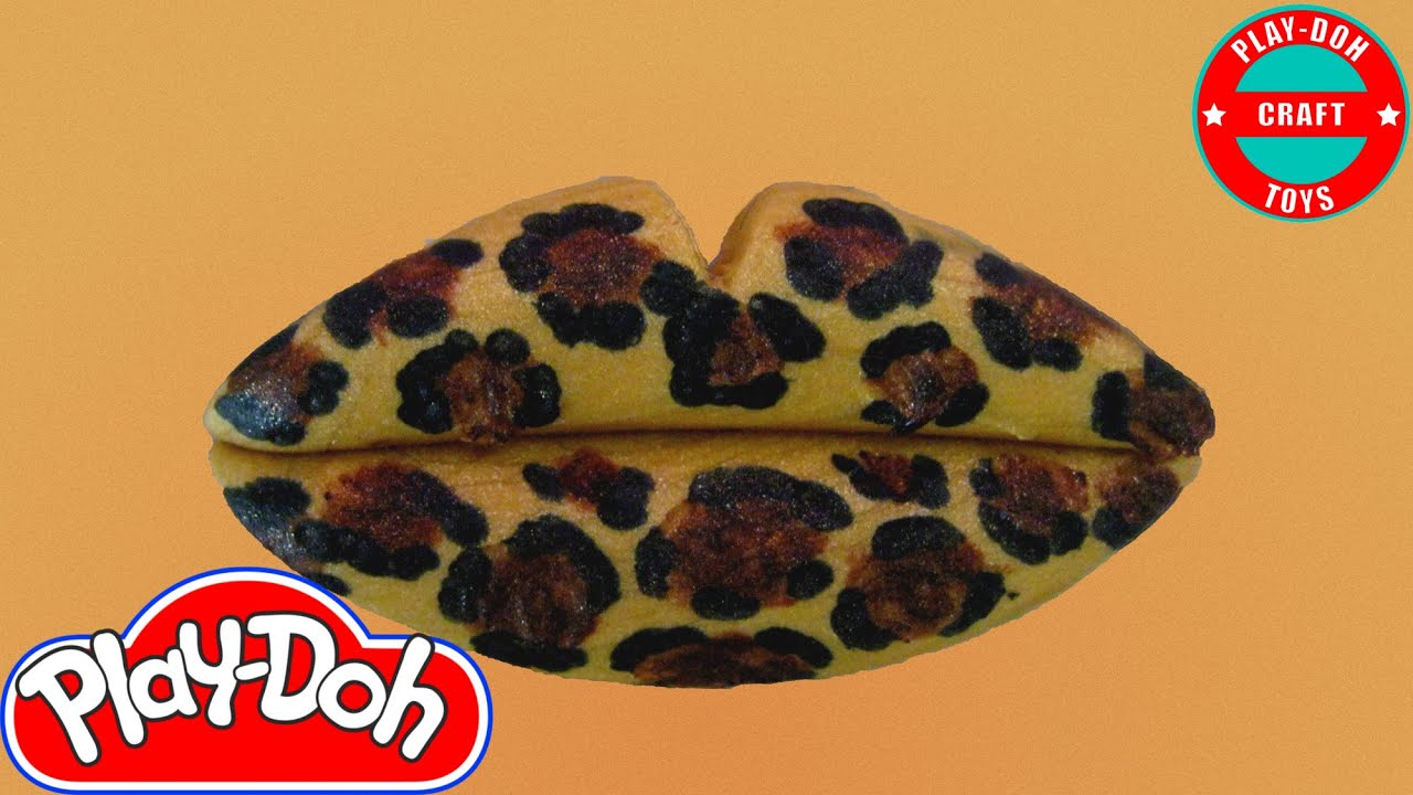 Leopard Print Play Doh Lip Art - YouTube