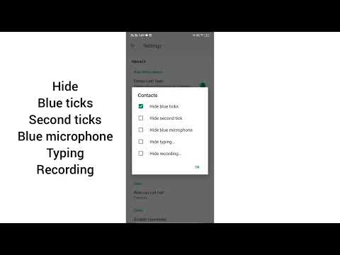 GB Whatsapp Setting (Hide last seen typing recording and double tick ✅)