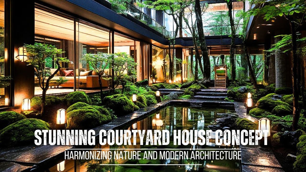 Stunning Harmonizing Nature And Architecture : Modern Courtyard House ...