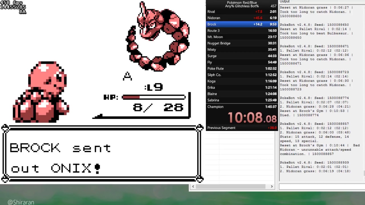 Speed Run Pokemon Red TAS bot - YouTube