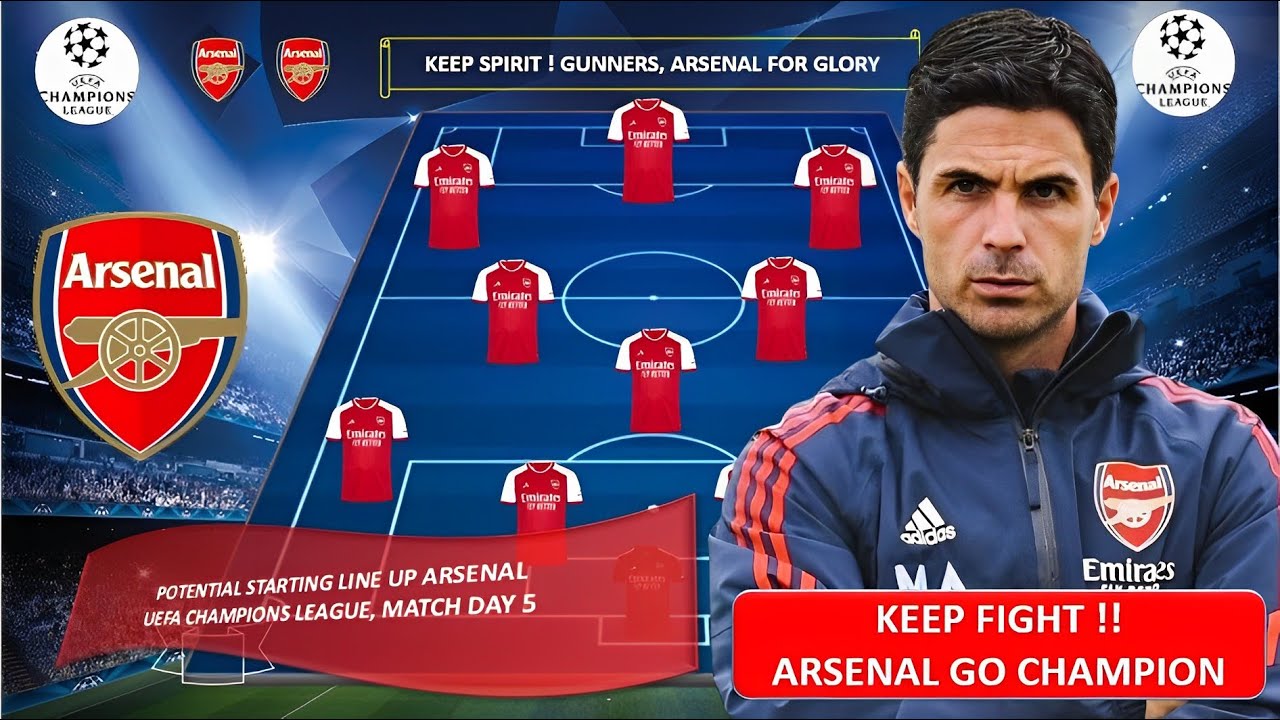 TODAY MATCH ARSENAL POTENTIAL LINEUP UCL 2023 MATCH DAY 5 ~ ARSENAL VS ...