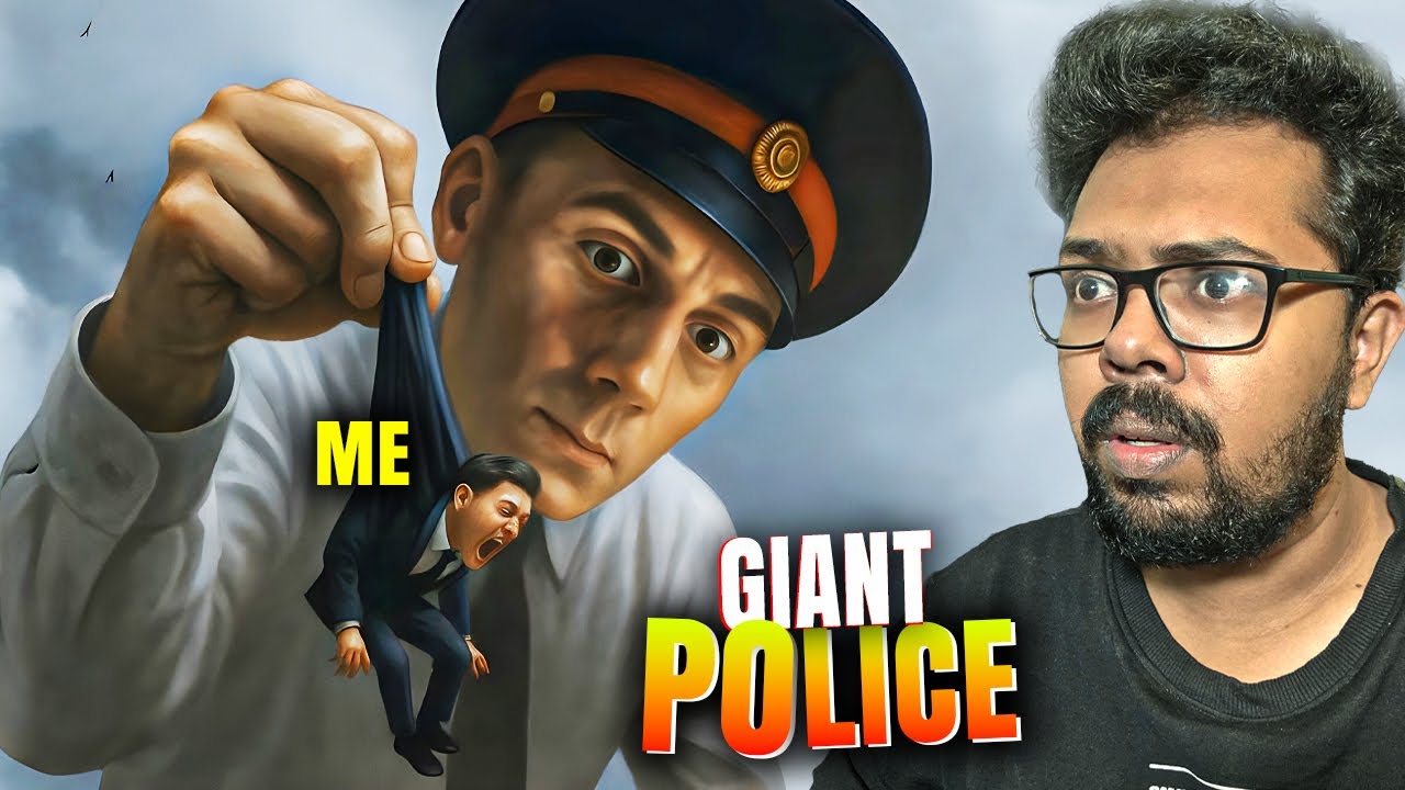 GIANT POLICE VS TINY TOWN CAN WE ESCAPE FROM HIM 😱 - YouTube