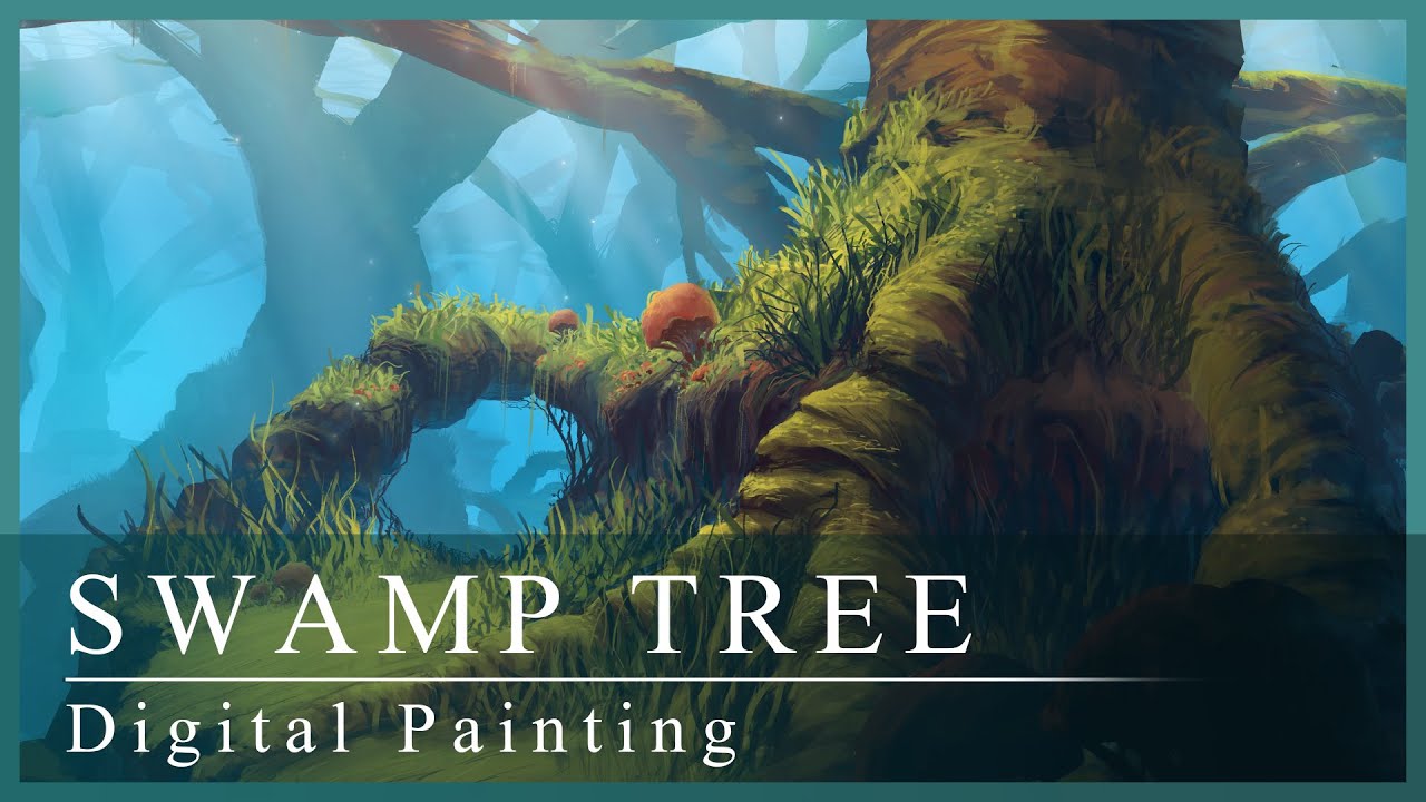 Swamp Tree | Digital Painting (with annotations!) #RedRC - YouTube