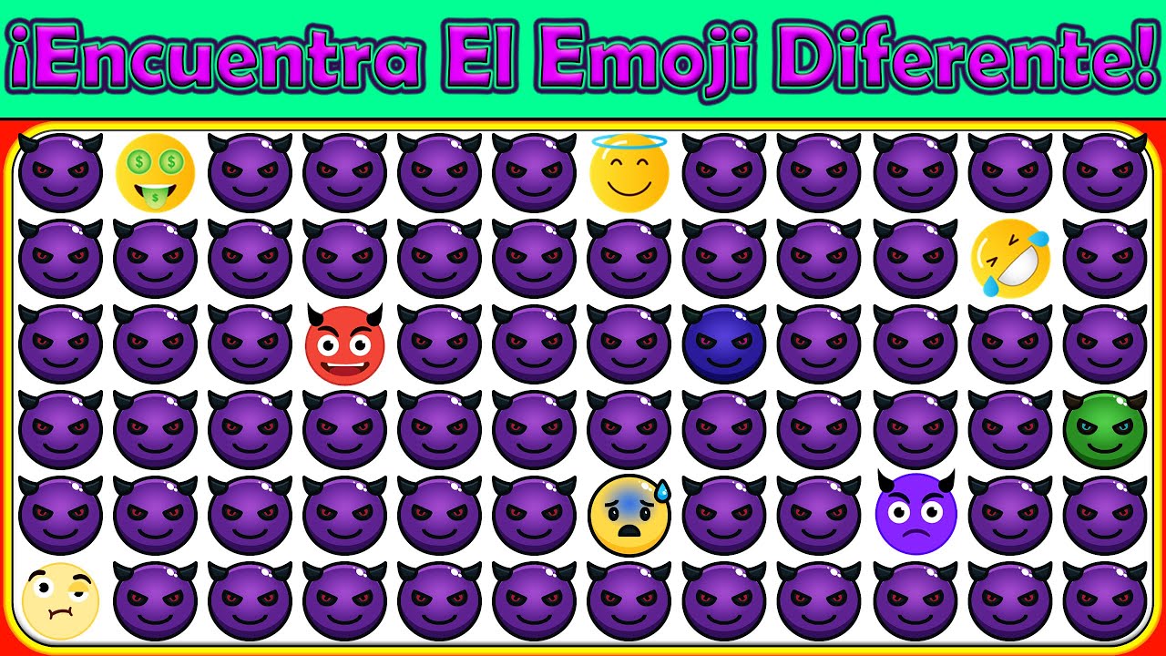 Encuentra El Emoji Diferente | JUEGO #323 | Prueba de rompecabezas de ...