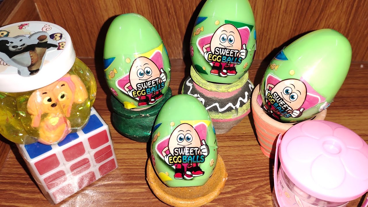 surprise egg toys unpacking | some green plastic egg opening video ...