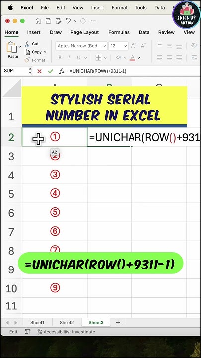🔥 Magical Stylish Serial Numbers in Excel! | Excel Shortcut You Must ...
