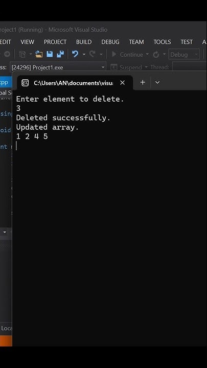 Functions C++ : Delete an element and update an array #shorts #youtubeshorts - YouTube