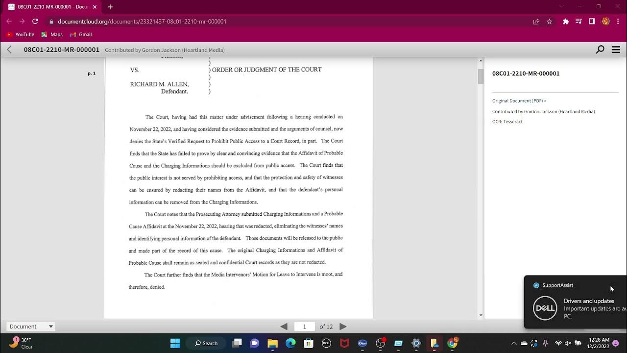 Richard Allen Information - Delphi Charging Document #justice4abby&libby #delphi #richardallen ...