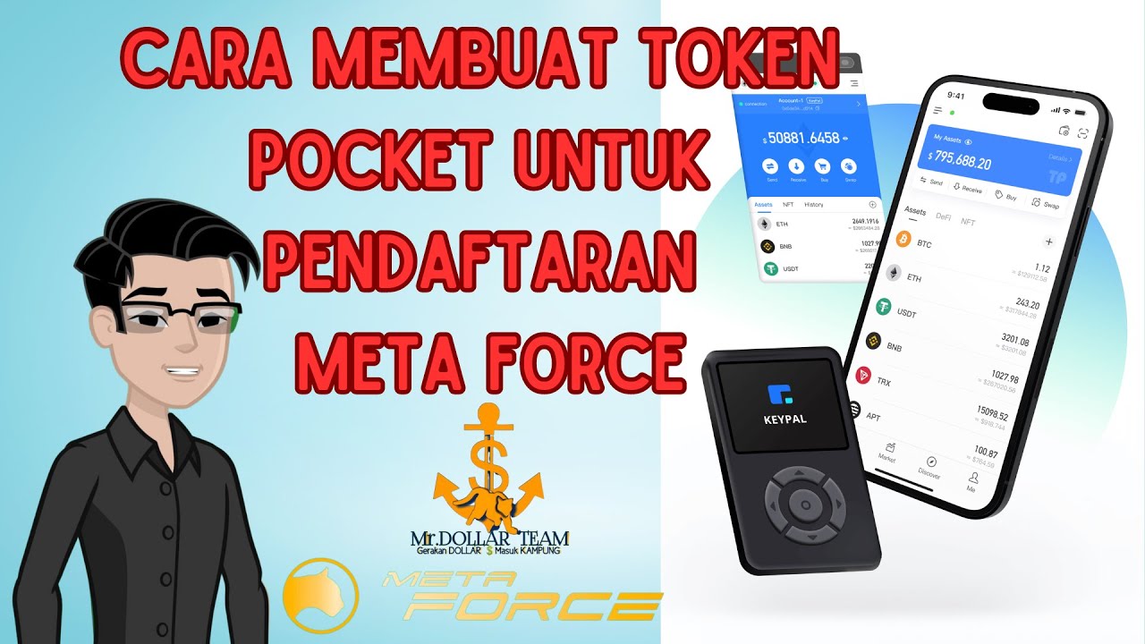 cara membuat dompet wallet menggunakan token poket - YouTube