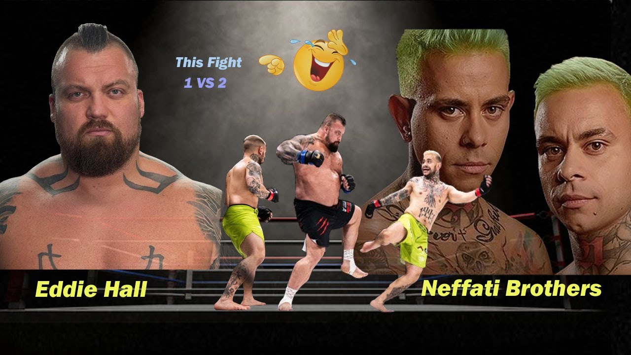 Giant Man vs Two Bad Guys.😂eddie hall vs neffati brothers fight # ...