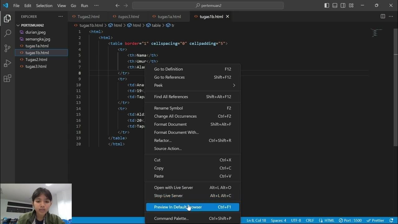 Tugas Pemograman Web menggunakan HTML - YouTube