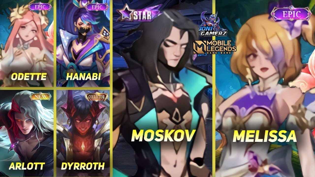 MELISSA SKIN EPIC SQUAD, DYRROTH COLLECTOR, HANABI EPIC, MOSKOV STARLIGHT - MLBB UPCOMING SKIN ...