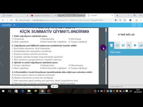 Coğrafiya 8 ci sinif KSQ -1 (Cavabları ilə )