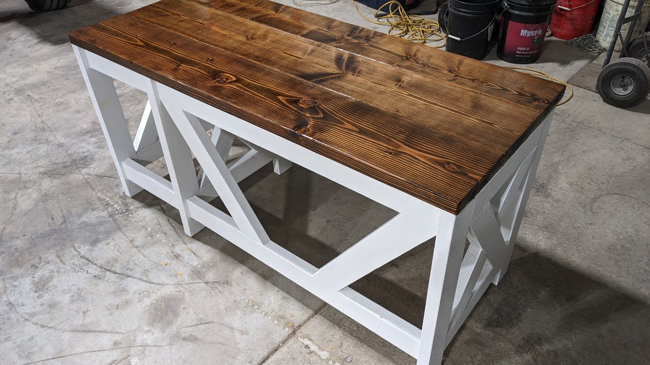 DIY Scrap Wood Farmhouse Desk - YouTube