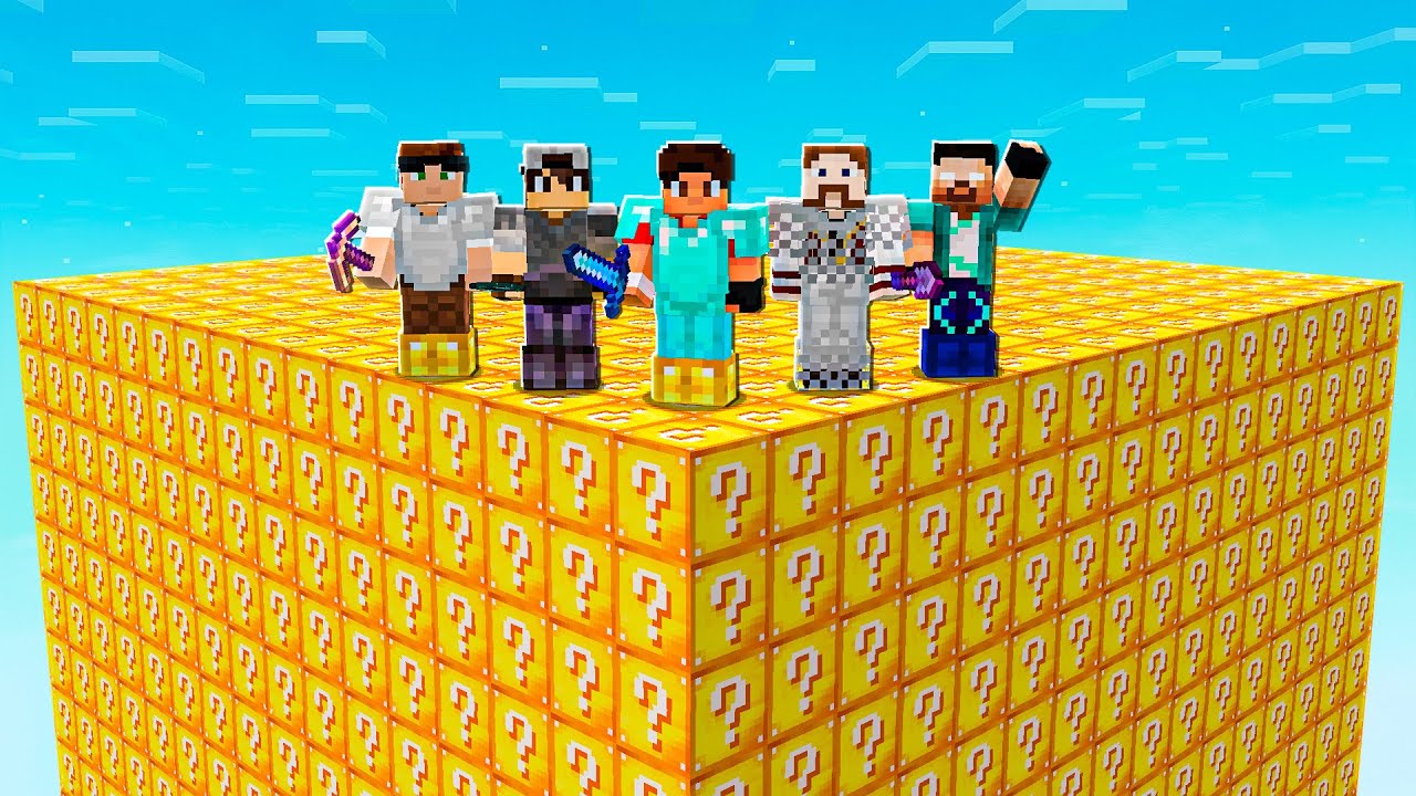 CUBÃO DE LUCKY BLOCK INSANO com 5 YOUTUBERS! - YouTube