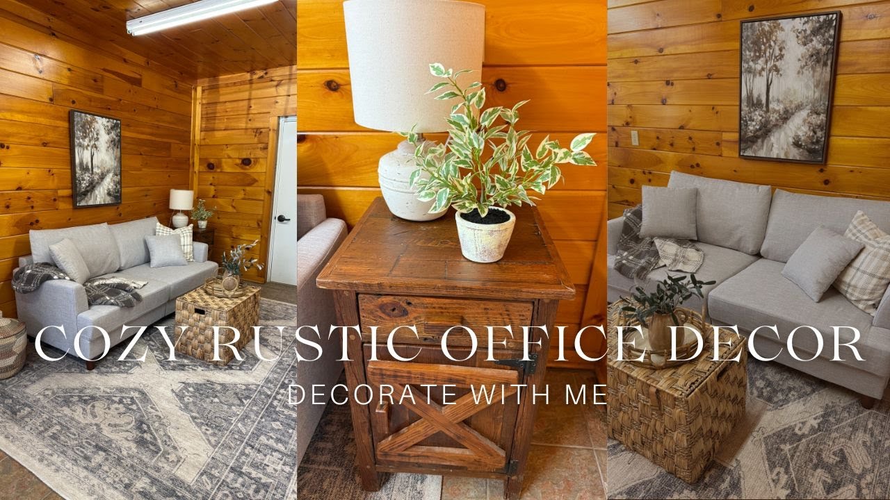 *NEW* RUSTIC OFFICE DECORATE WITH ME | COZY AND RUSTIC OFFICE ...