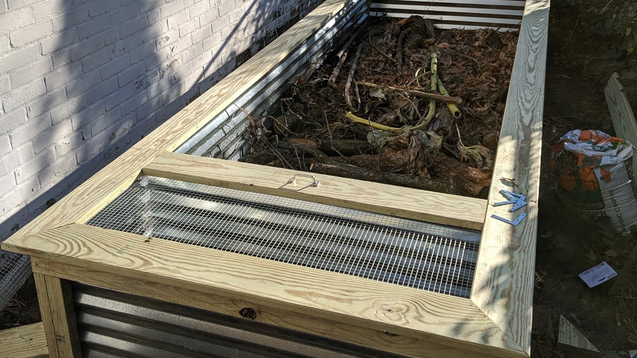 DIY Hugelkulture bed with built in compost bin! - YouTube
