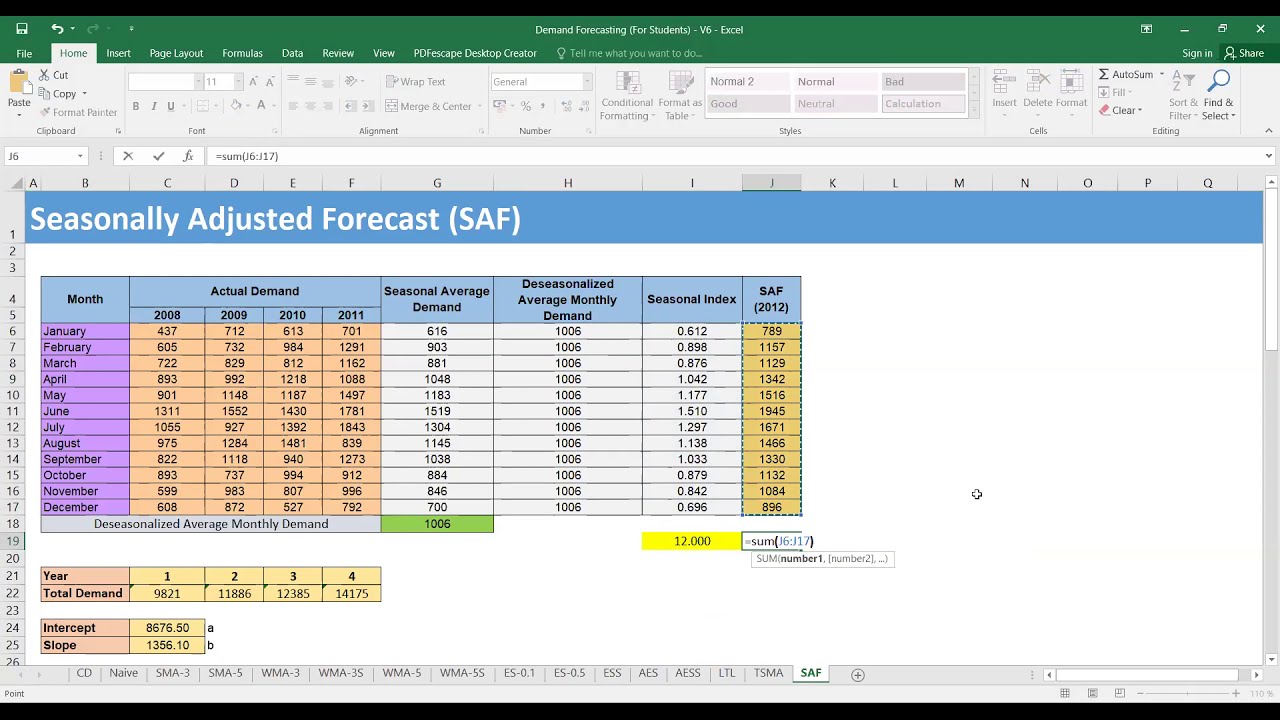 03_03_P7 Seasonally Adjusted Forecasting Using Excel - YouTube