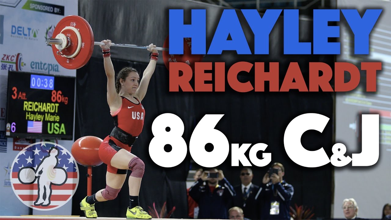 Hayley Reichardt (48) - 86kg Clean & Jerk @ 17 years old [4k 60p] - YouTube
