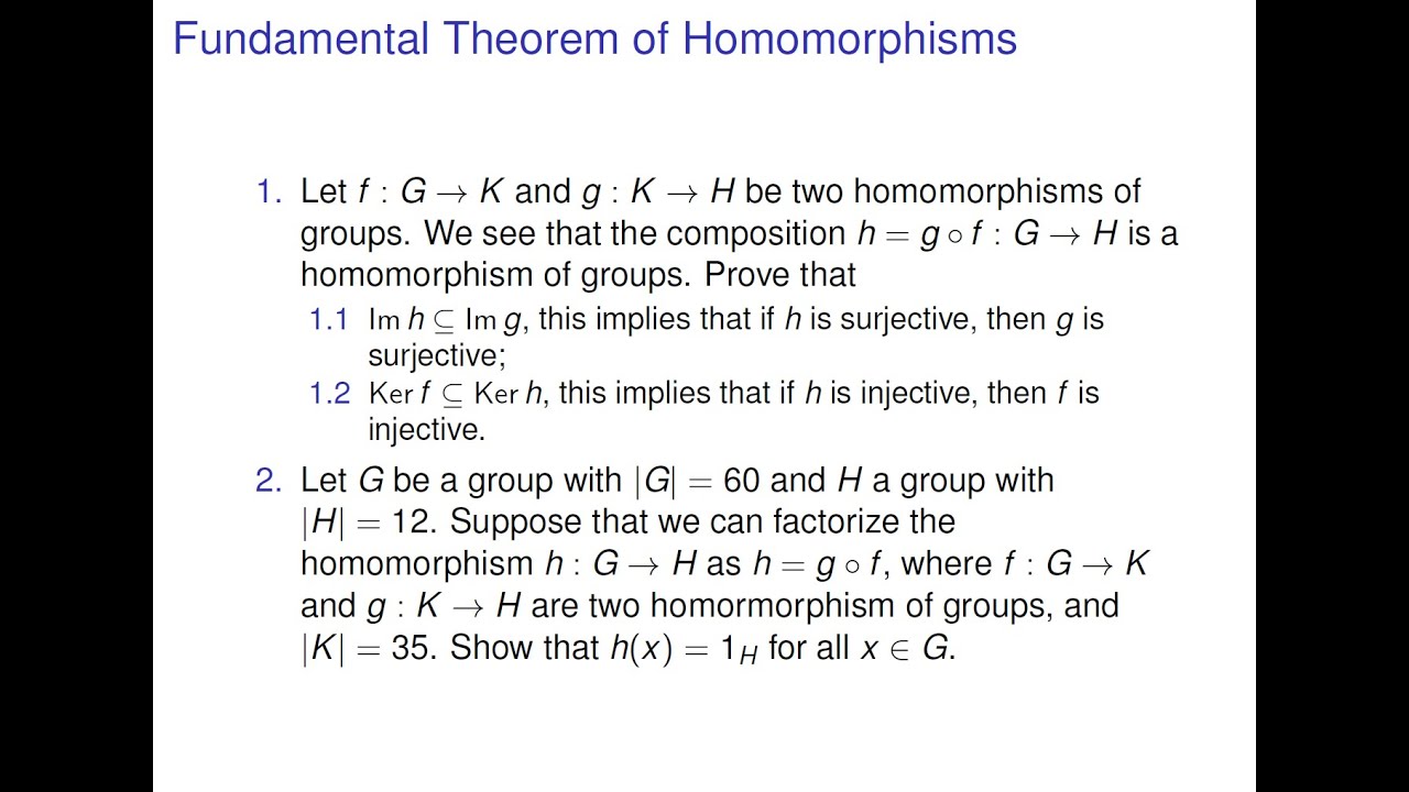 Algebra - Fundamental Theorem of Homomorphism, Factorization of a ...