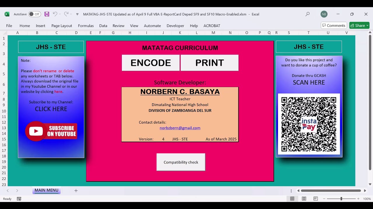 Full VBA E-ReportCard Deped SF9 and SF10 Macro-Enabled for JHS - STE ...