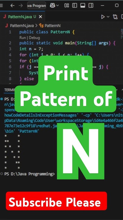 How to Print Character 'N' in Java | #shorts #java #coding #codingshorts #shortsvideo #viralcode ...