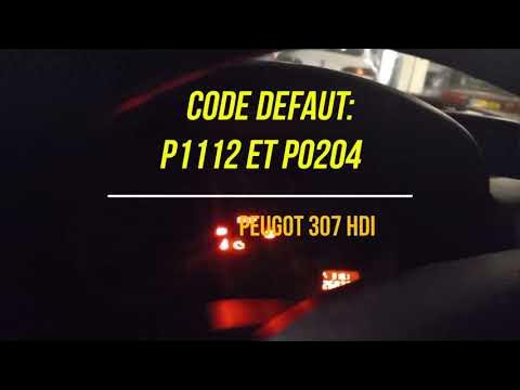 Peugeot 307 2.0 HDI code défaut P1112 , P0204 panne moteur - YouTube