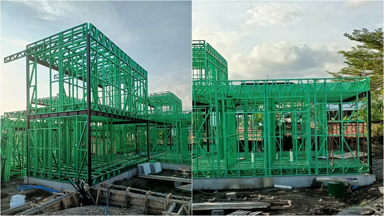 Light gauge steel frame with lightweight concrete cladding and infill ...