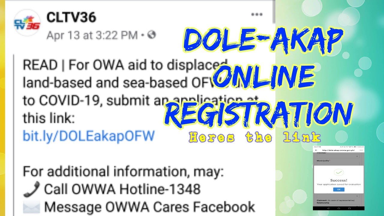DOLE-AKAP-ONLINE-REGISTRATION /OWWA QUARANTINE DAYS /THANKS TO ...