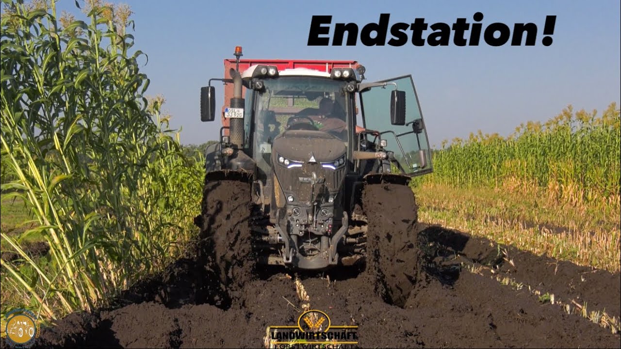 Endstation! Fendt 942 Sitzt fest Schlammschlacht bei Hirsen Ernte John ...