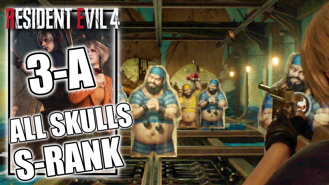 Resident Evil 4 Remake - Shooting Range 3-A (S Rank & All Skulls) - YouTube