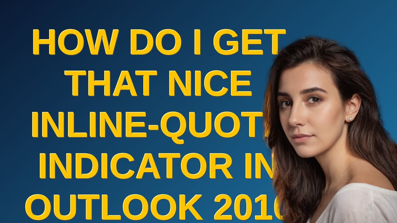 How do I get that nice inline-quote indicator in Outlook 2010 when ...