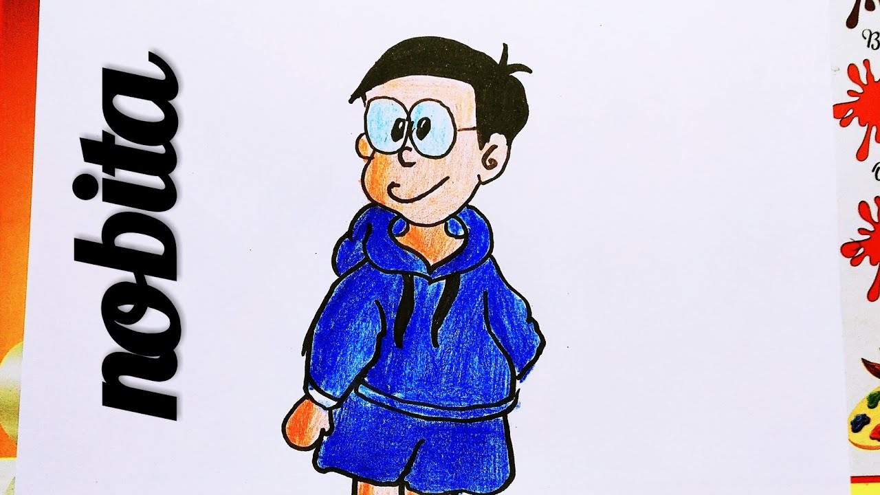 how to make nobita drawing 😚#draw by hemanshi - YouTube