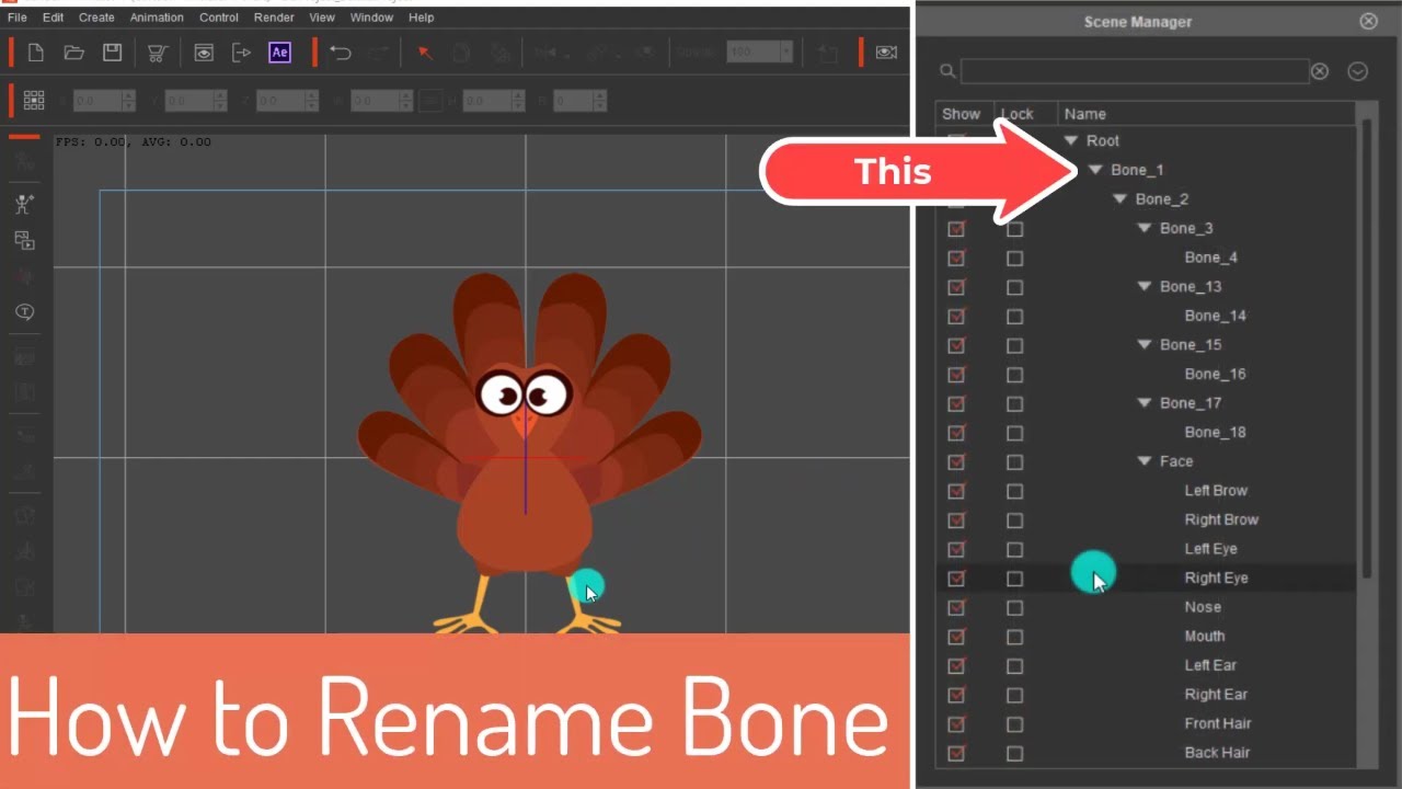How to rename custom bone character in cartoon animator 4 - YouTube