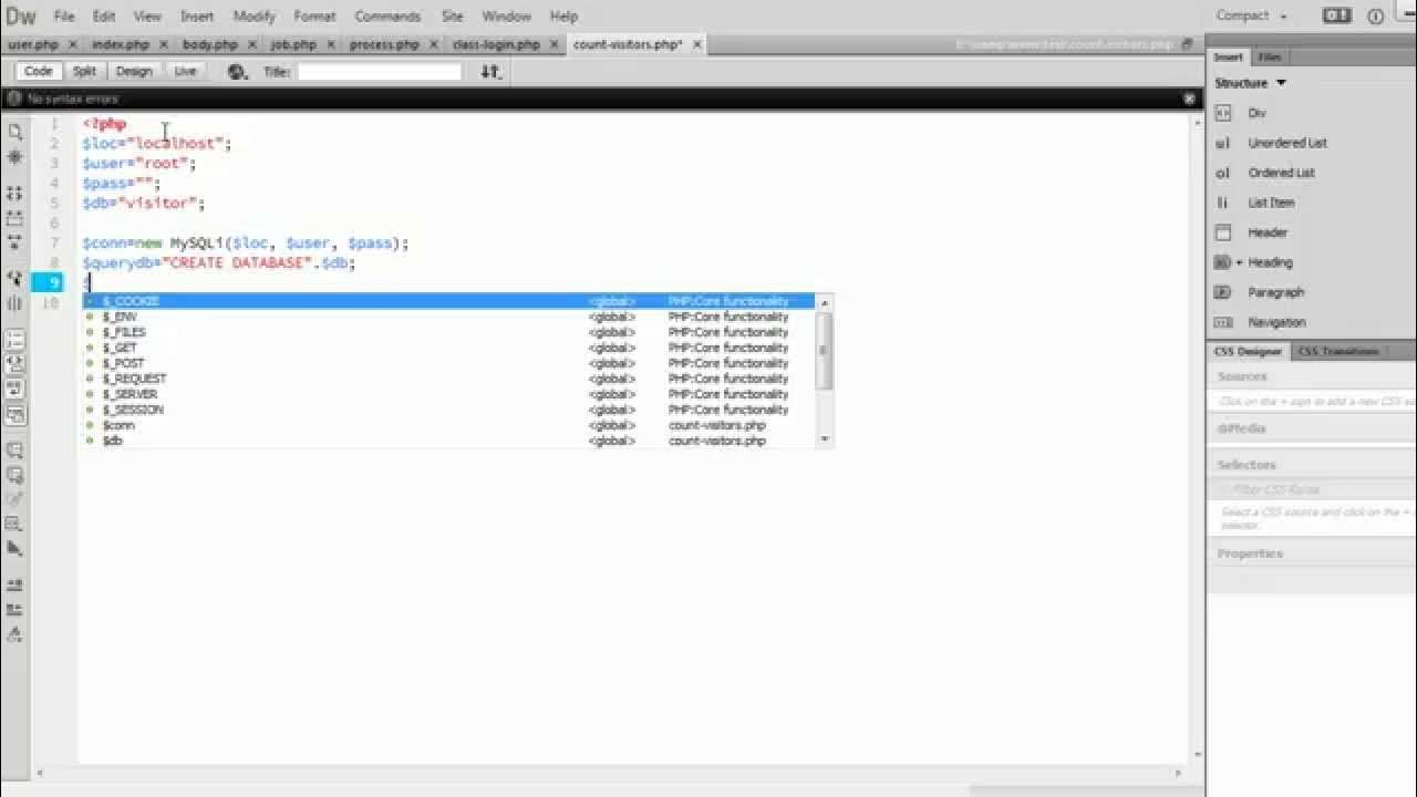 PHP MySQL how to connect db using object oriented - YouTube