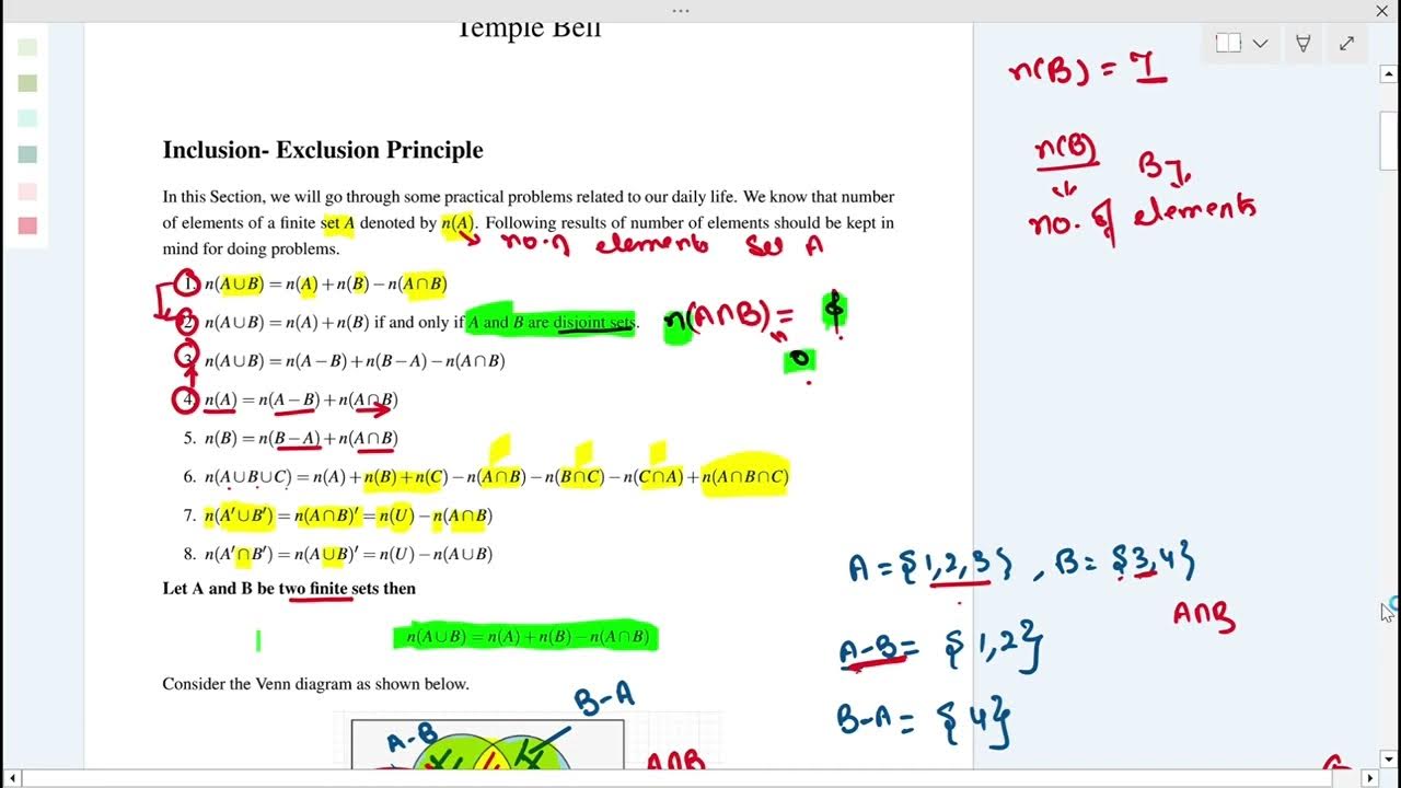 Inclusion Exclusion Principle | Examples | Discrete Mathematics |Part-1 - YouTube