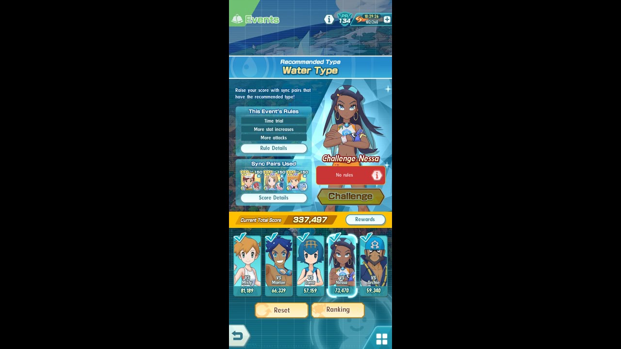 73k Points Water-Type Masters High Score Event vs. Nessa | Pokemon ...