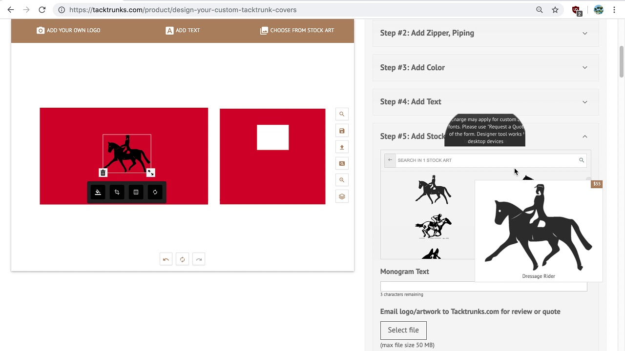 Tack Box Covers Design Online with Your Logo or Monogram - YouTube