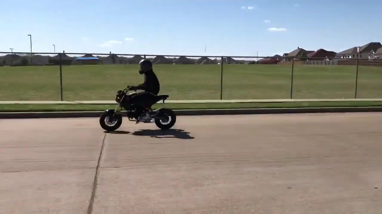 Honda Grom Dinger Built Low Mount Exhaust Drive-By - YouTube