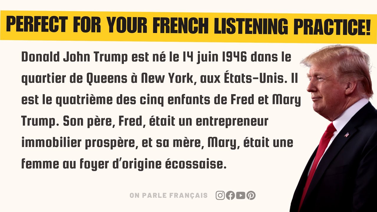 The incredible story of Donald Trump 🔥 || Learn French Pronunciation ...