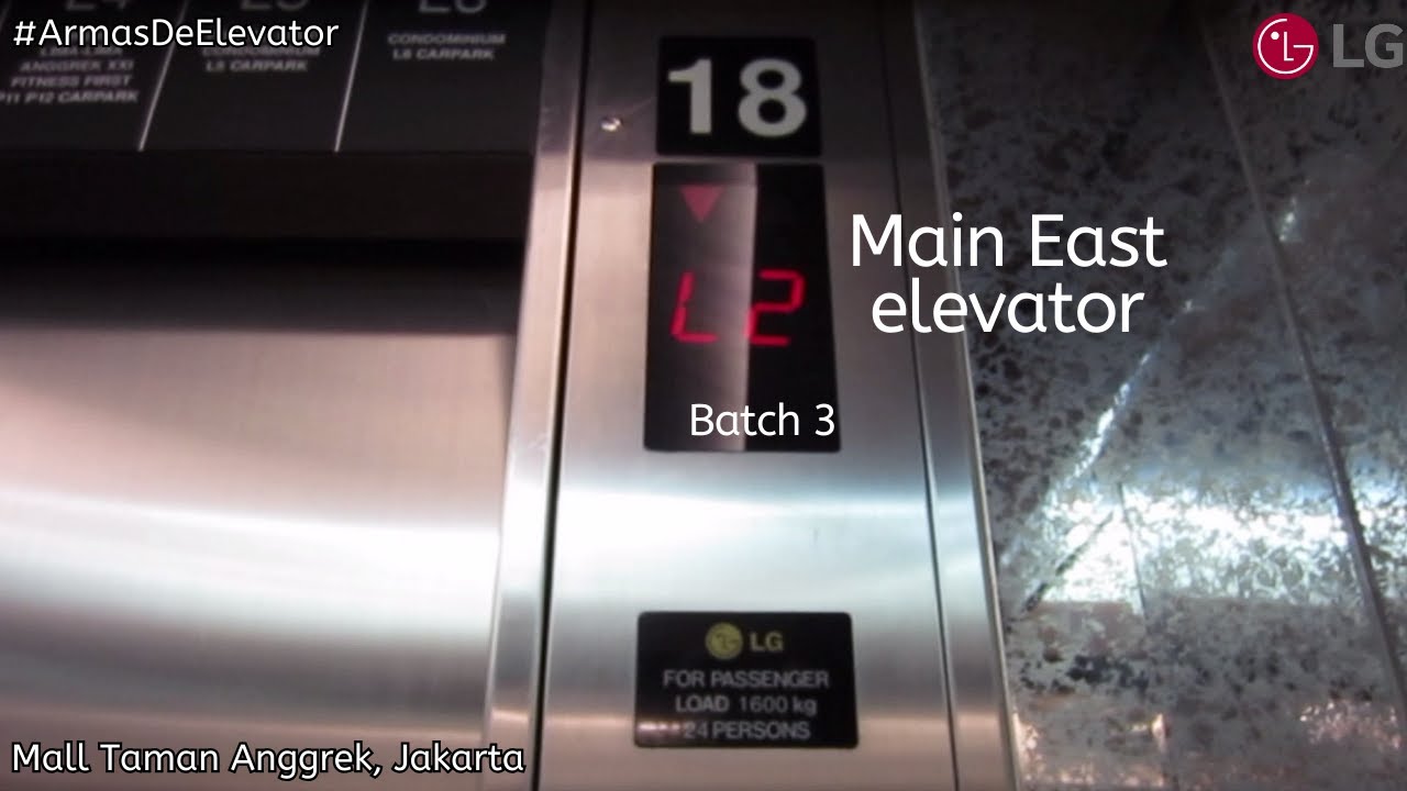 LG traction elevator at Mall Taman Anggrek (East Main), Jakarta - YouTube